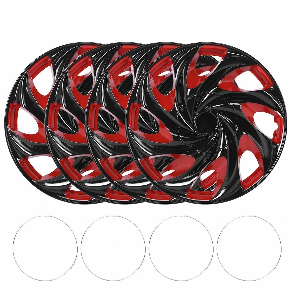 4 шт, 15-дюймовые колпаки ступиц, защелкивающиеся на колпаках ступицы, автомобильные аксессуары, пригодные для шин R15 и усилителя; Стальной обод