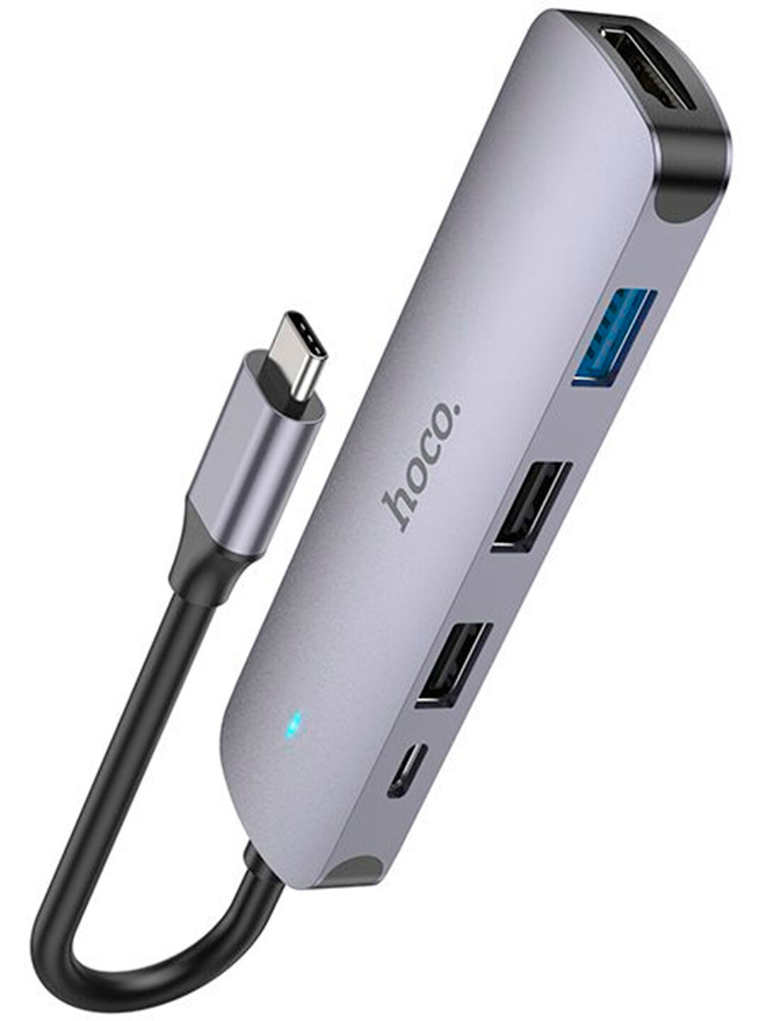 Hoco Type-C хаб 5в1 (USB-C + 2 x USB2.0 + USB3.0 + HDMI) hoco HB27 / хаб для MacBook Apple и Windows