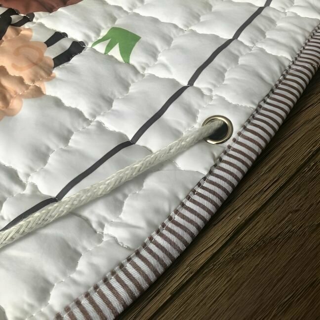 Коврик детский для ползания малыша - мешок для хранения игрушек, круглый, диаметр 150 см, "Ферма"