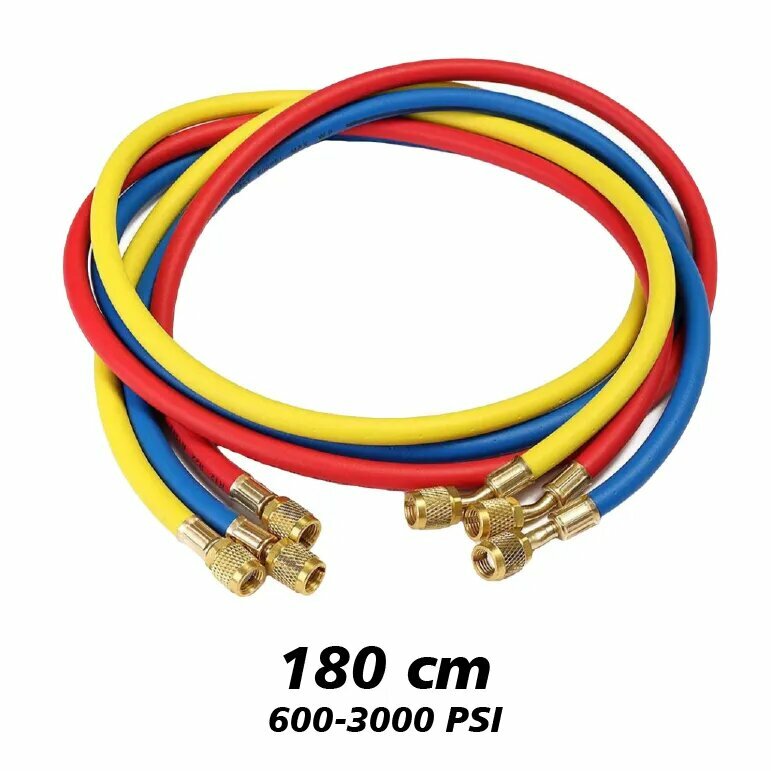 Xiaomi YouPin Шланги для заправки фреона 3шт (180см) R12; R22; R134а; R404; R502 / 500-2500 PSI