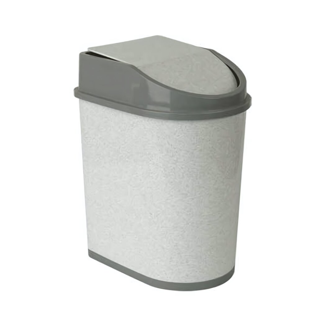 Контейнер для мусора 8л с плавающей крышкой, мраморный, удобный и герметичный