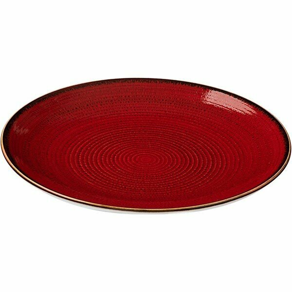 Тарелка «Джаспер» мелкая, фарфор, 177 мм, красный (Kunstwerk)