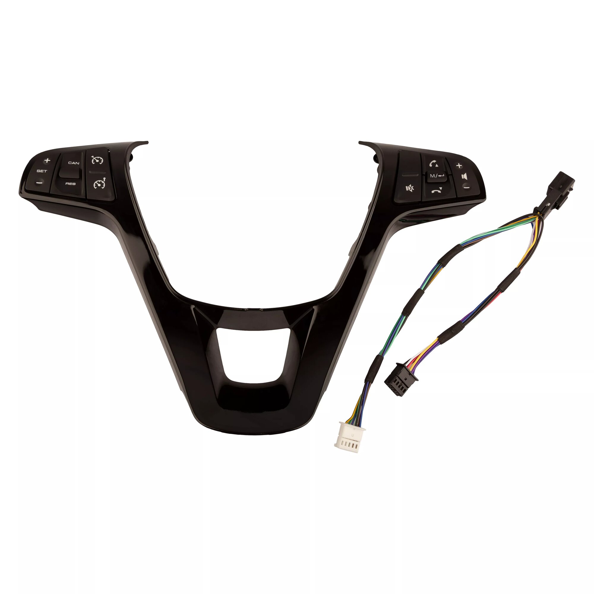 Вставка (накладка) в руль с кнопками (без обогрева руля) для а/м ВАЗ LADA Vesta, X-Ray, Ларгус FL (черный лак)