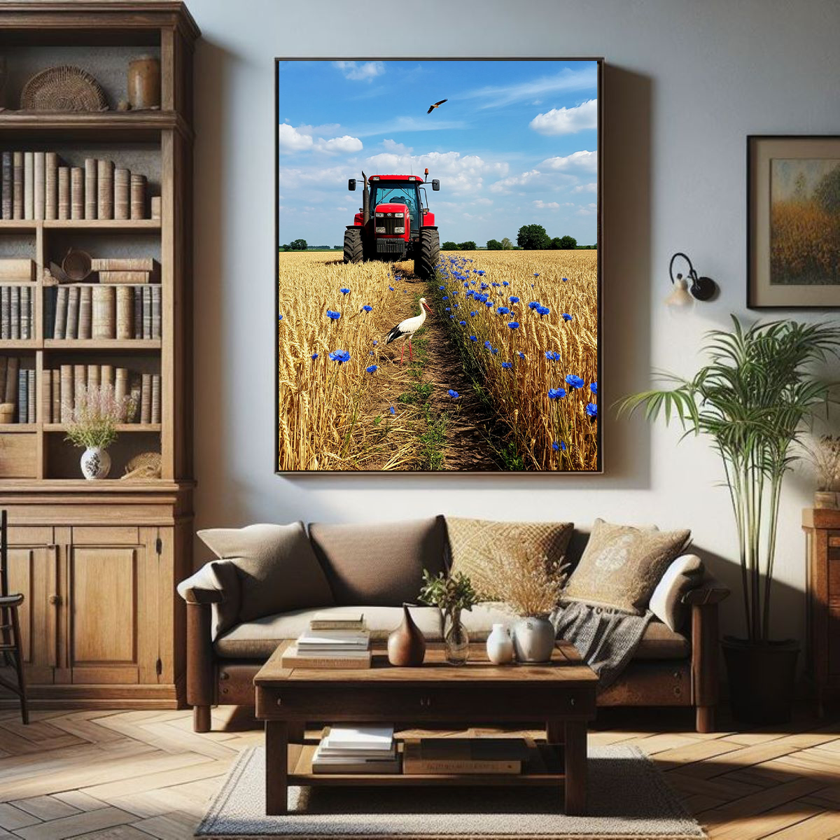 Картина на стену для интерьера 40х50 см "Трактор", холст на подрамнике, InterHobby