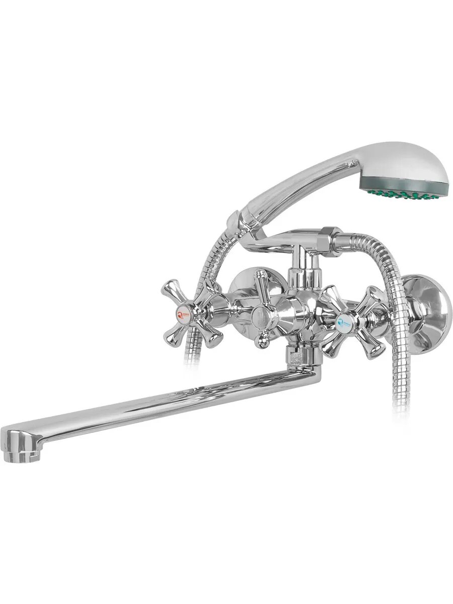 Смеситель для ванны ECONOCE серия 410 (EC0415) с душевой лейкой и шлангом, поворотным изливом и аэратором