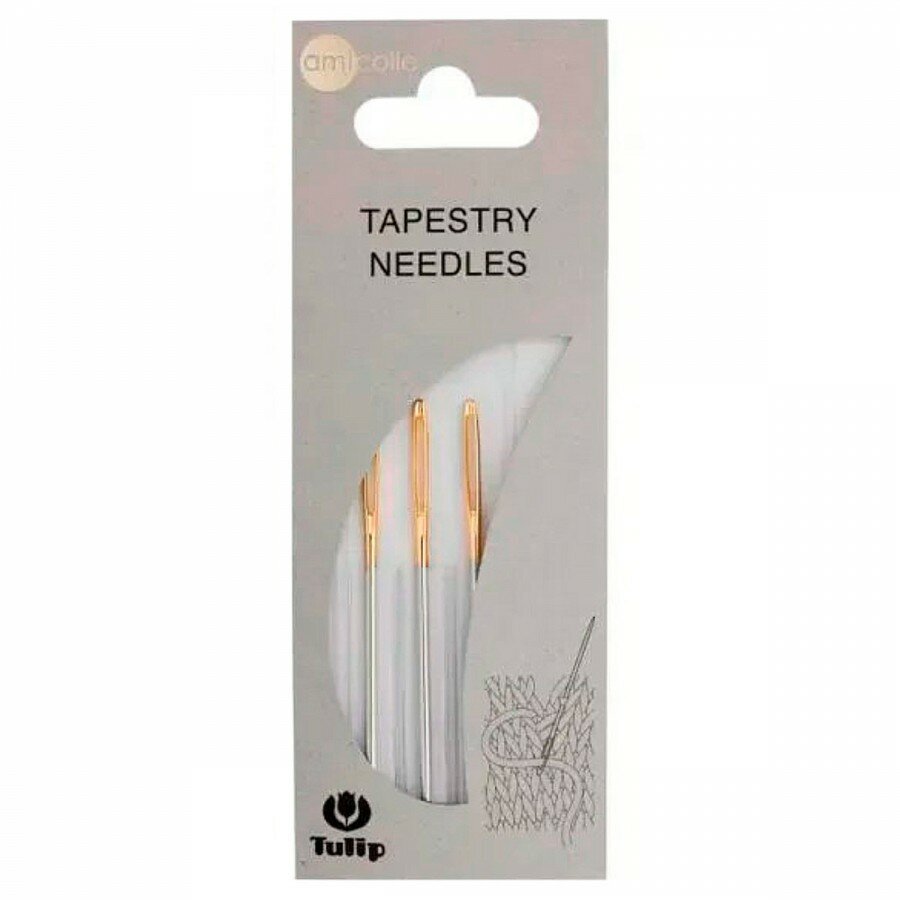 Иглы ручные для шитья пряжей, круглый наконечник, размер 1,81*60мм (N 15), сталь, Tulip, AC-036e