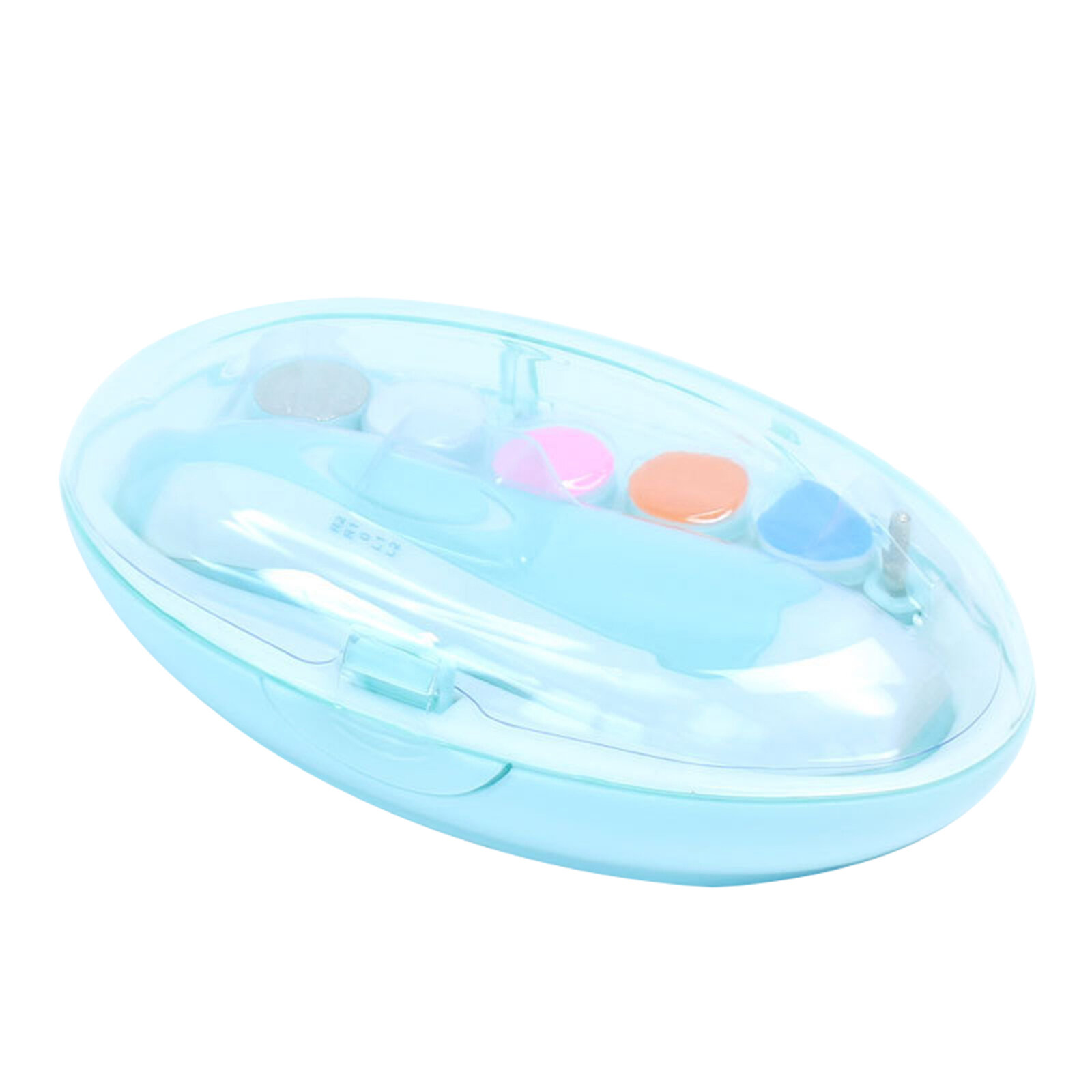 Электрический пилка для маникюра ногтей для младенцев и детей ножницы для ногтей маникюр с 6 шлифовальными головками цвет розовый, синий (по выбору) размер изделия 154 * 87мм размер упаковки 160 * 92 * 57мм вес упаковки 175г