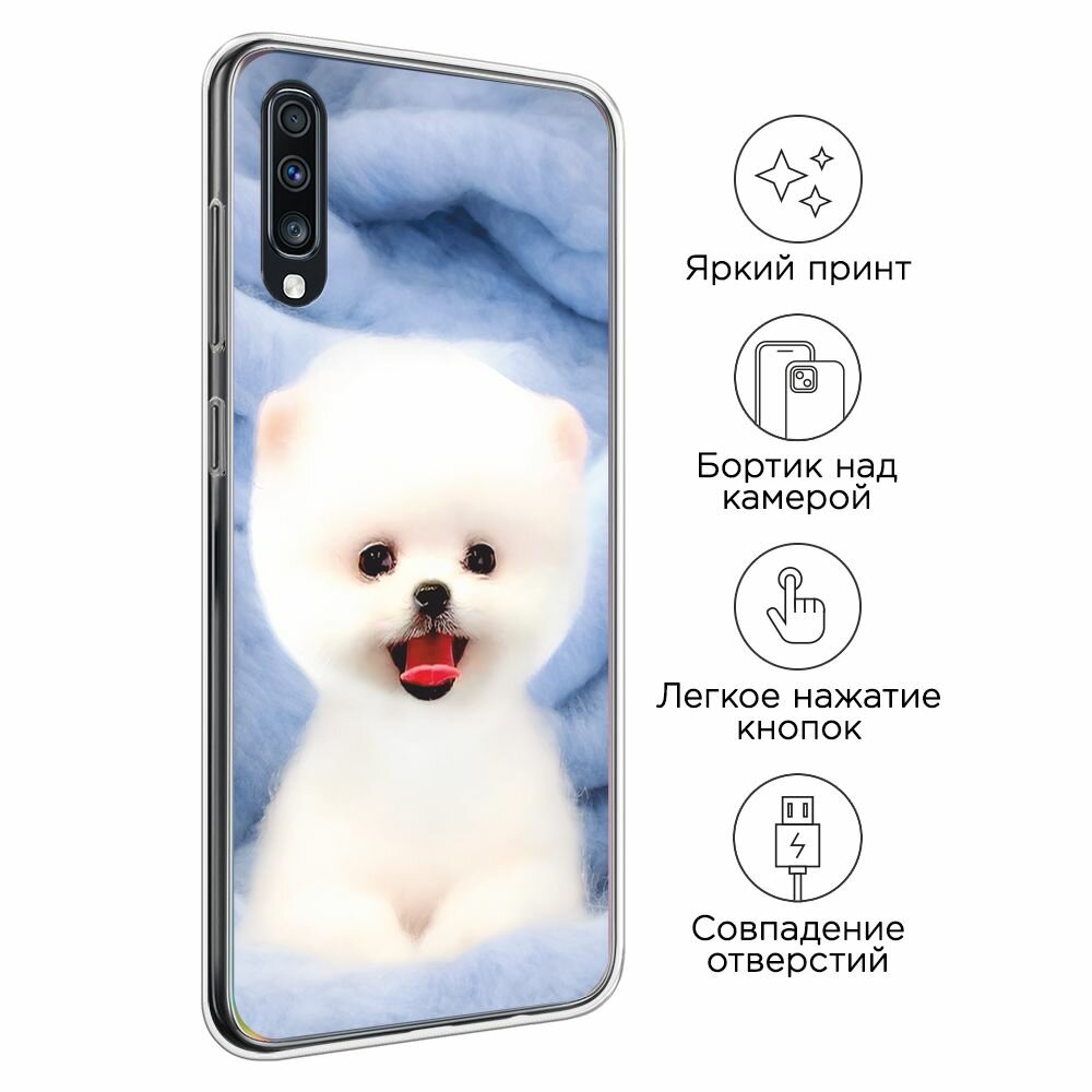 Чехол на Samsung Galaxy A70 / Самсунг Галакси А70 с принтом Белый пёсик — фото 1