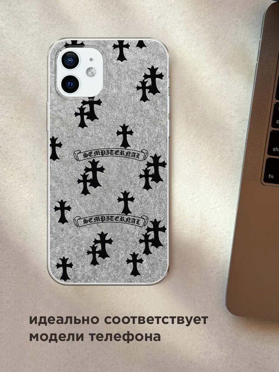 Чехол на Apple iPhone 12/12 Pro / Айфон 12/12 Про с принтом "Кресты паттерн 3" — фото 1