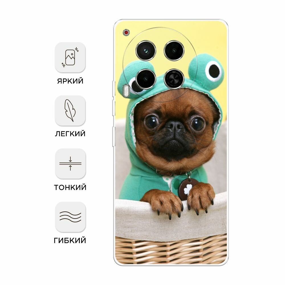 Чехол на Tecno Camon 30 5G / Текно Камон 30 5G с принтом "Собачка в шапке лягушки" — фото 1