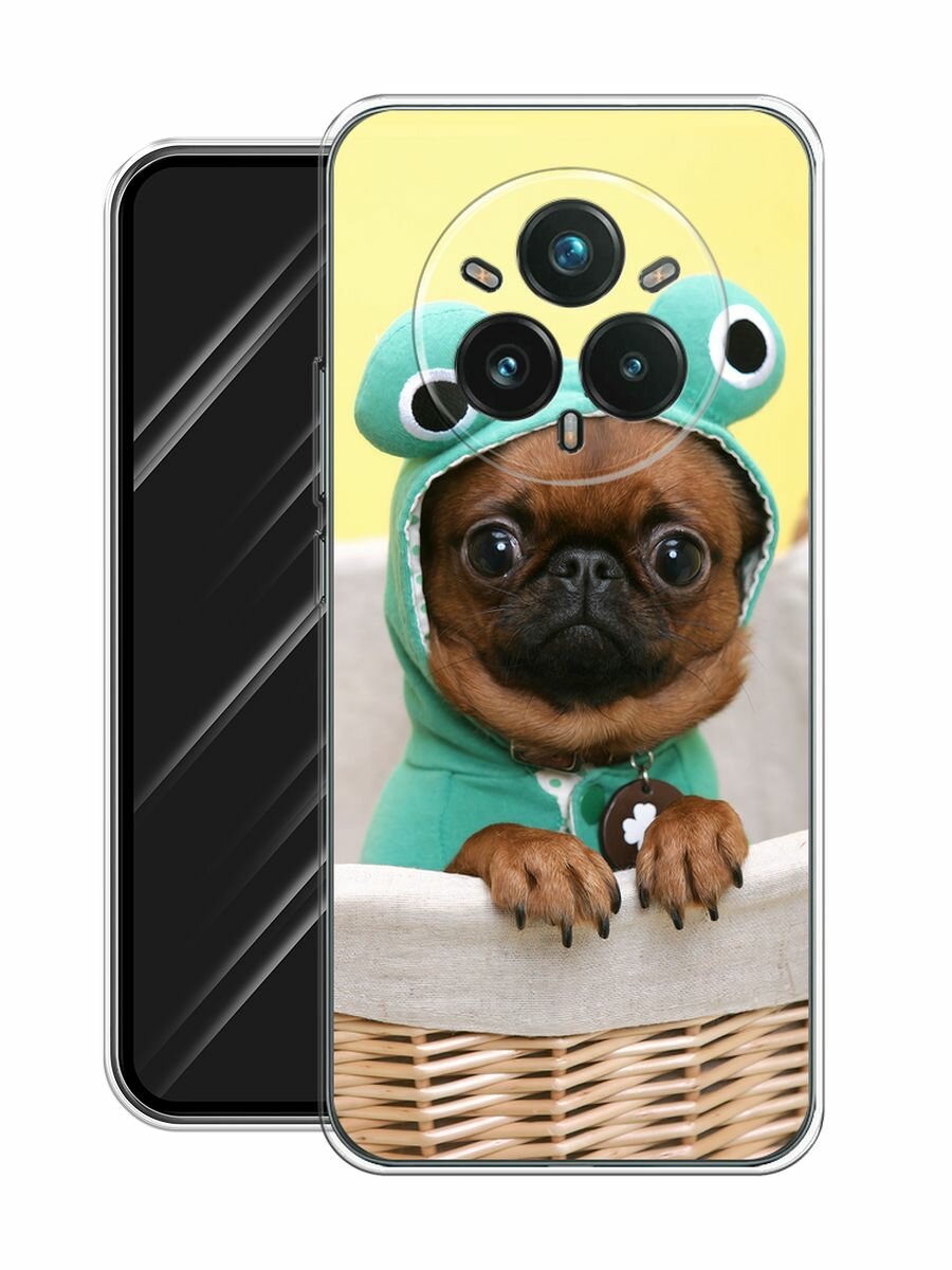 Чехол на Realme 14 Pro / Реалми 14 Про с принтом "Собачка в шапке лягушки" — фото 1