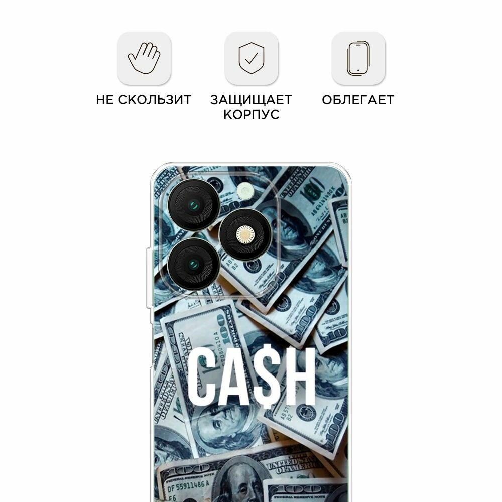 Силиконовый чехол на Itel A50 / Ител А50 с принтом Cash — фото 1