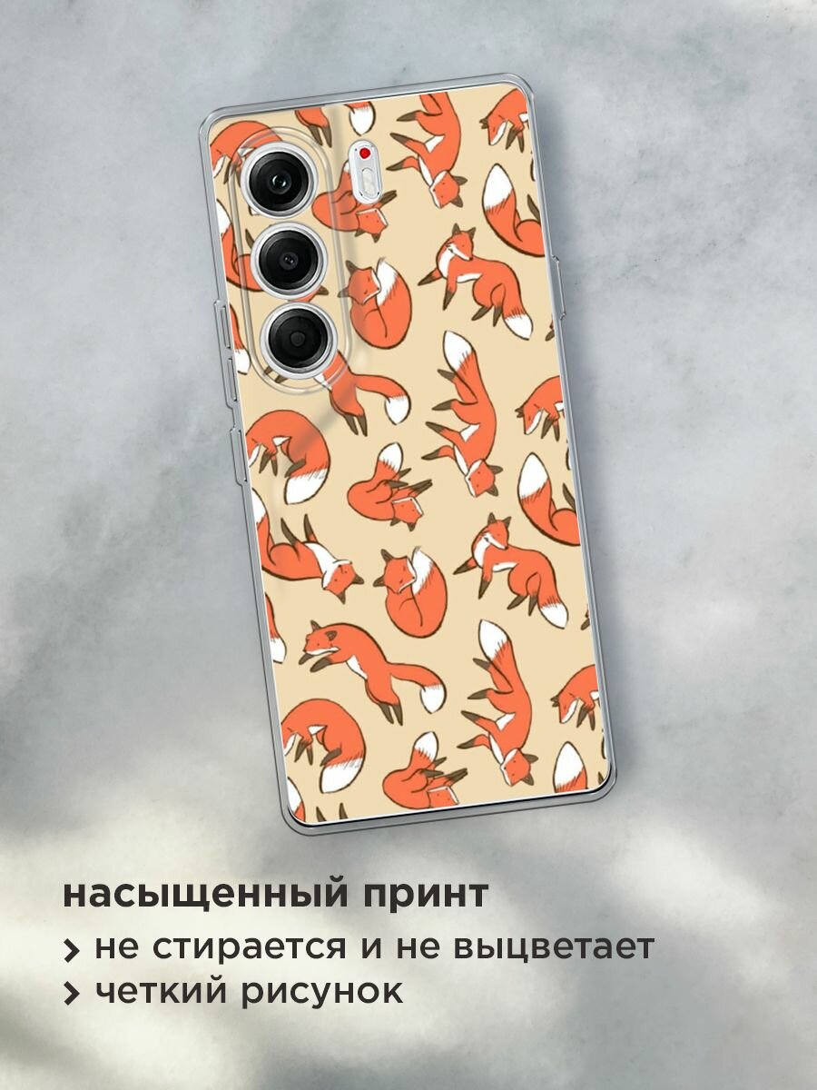 Чехол на Tecno Camon 40 Pro 5G / Текно Камон 40 Про 5G с принтом "Лисички фон" — фото 1