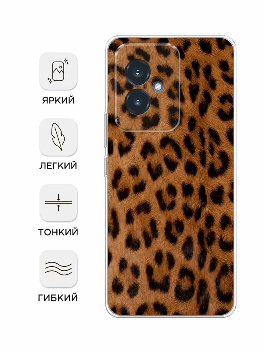 Силиконовый чехол на Honor 100 / Хонор 100 с принтом "Мех леопарда" — фото 1
