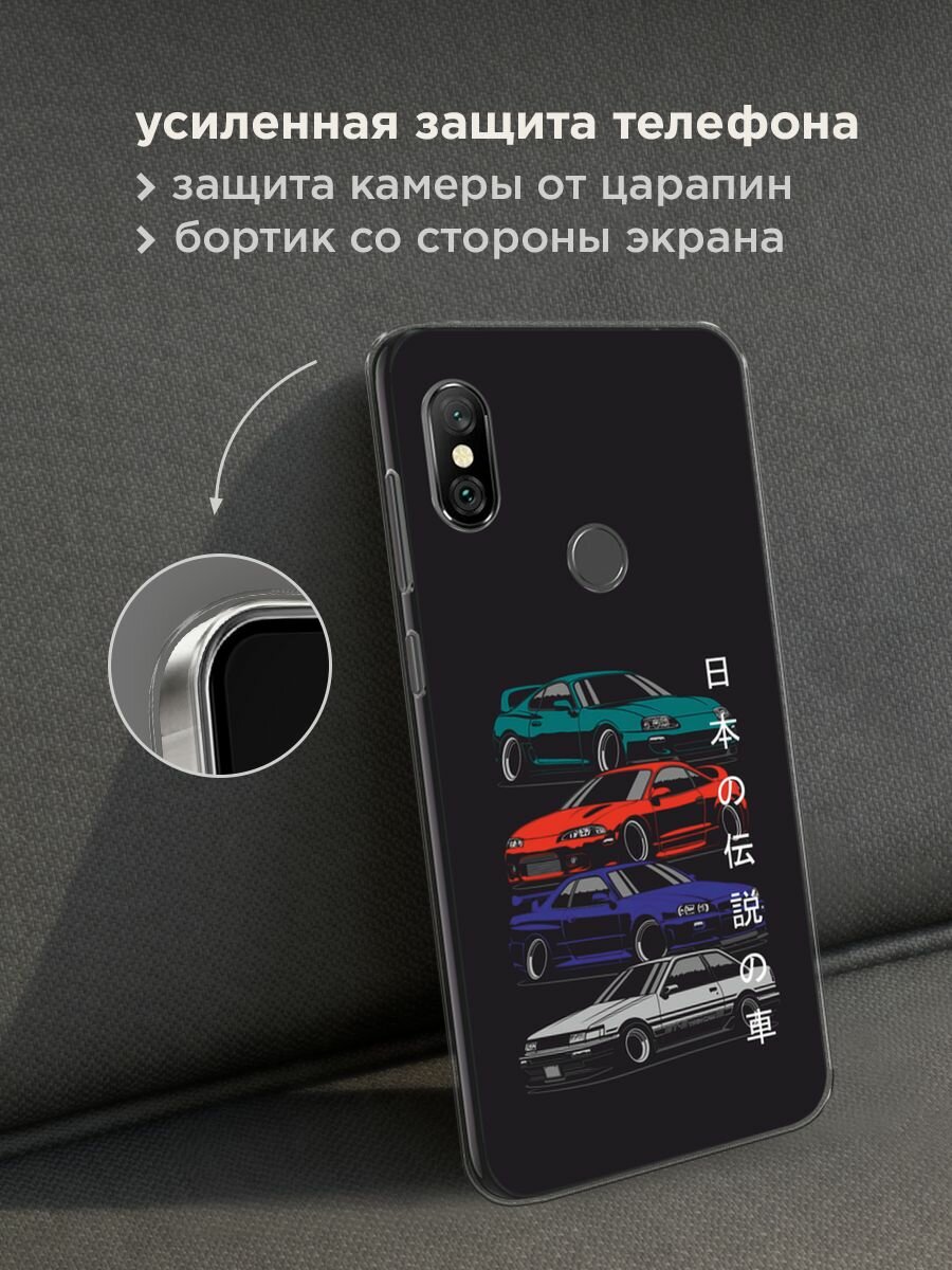 Чехол на Xiaomi Redmi Note 6 Pro / Сяоми Редми Нот 6 Про с принтом "JDM Legend cars" — фото 1