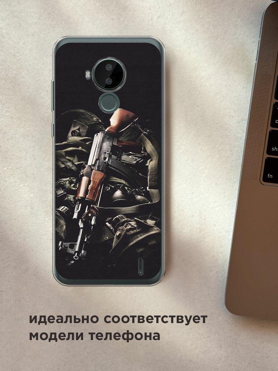 Силиконовый чехол на Nokia C30 / Нокия C30 с принтом "Автомат" — фото 1