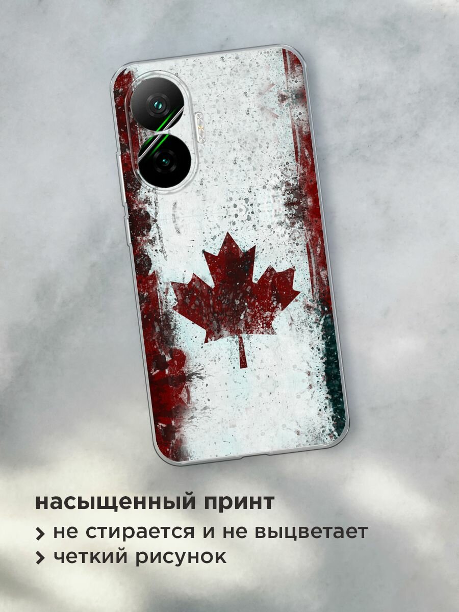 Силиконовый чехол на Poco F7 / Поко F7 с принтом "Канада" — фото 1