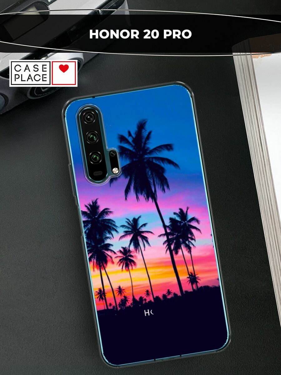 Силиконовый чехол на Honor 20 Pro / Хонор 20 Про с принтом "Закат 5"