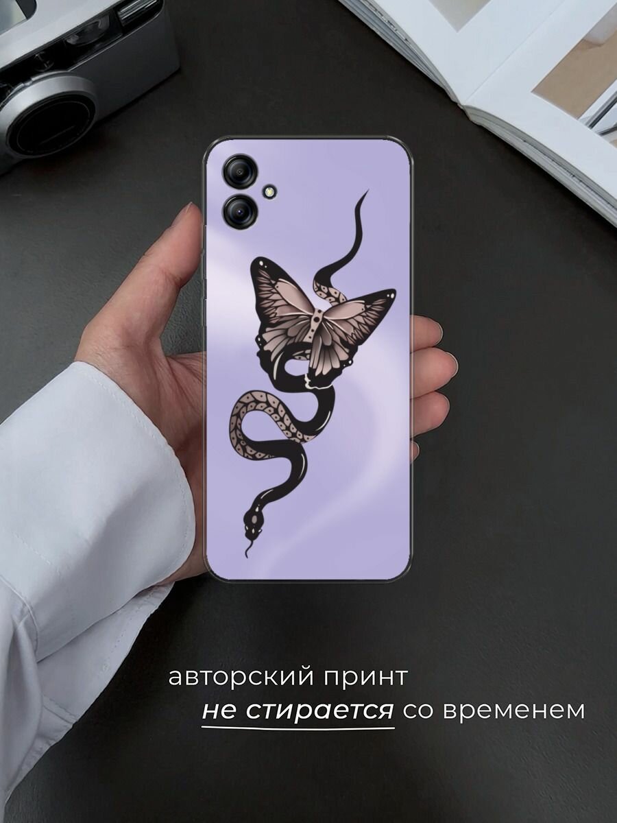 Чехол на Samsung Galaxy A04e / Самсунг A04e с принтом "Змеебабочка 1" — фото 1