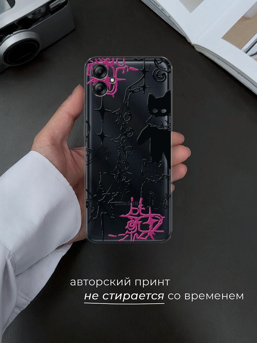 Чехол на Samsung Galaxy A04e / Самсунг A04e с принтом "Готические котики" — фото 1