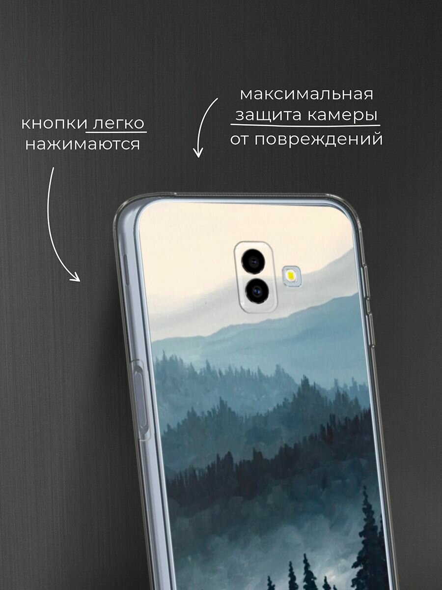 Чехол на Samsung Galaxy J6 + / Самсунг Галакси J6 Плюс 2018 с принтом "Туманные горы" — фото 1