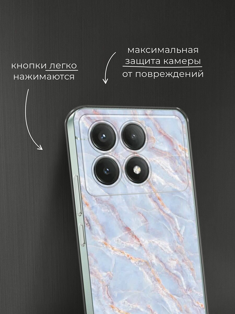 Чехол на Xiaomi Poco X6 PRO 5G / Поко X6 Про 5G с принтом "Сиреневый мрамор" — фото 1