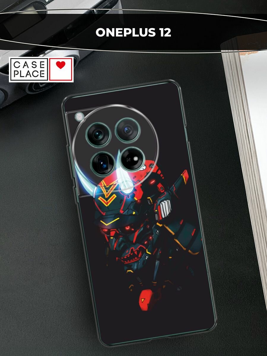 Чехол на OnePlus 12 / Ван Плас 12 с принтом "Неоновый самурай"
