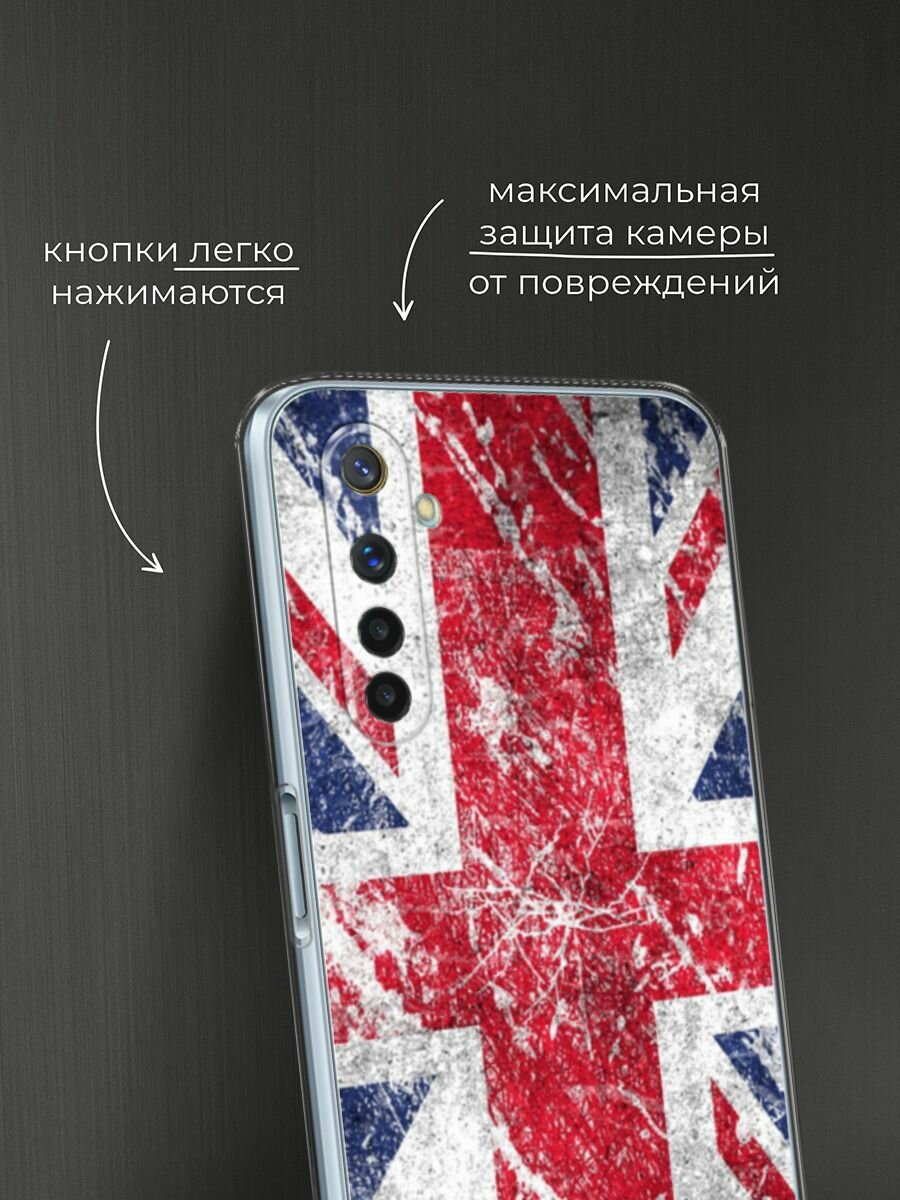 Силиконовый чехол на Realme 6 / Реалми 6 с принтом "Флаг британский" — фото 1