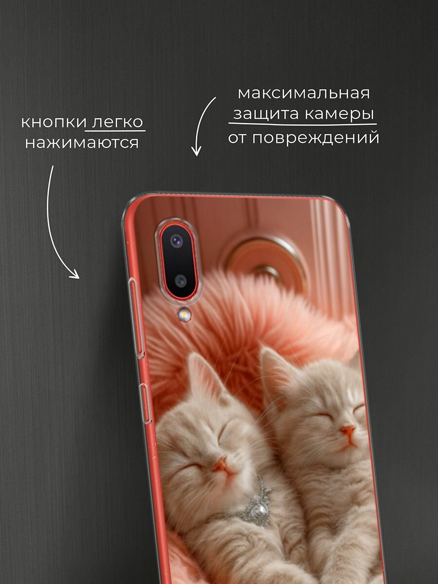 Чехол на Samsung Galaxy A02 / Самсунг Галакси А02 с принтом "Спящие котики" — фото 1