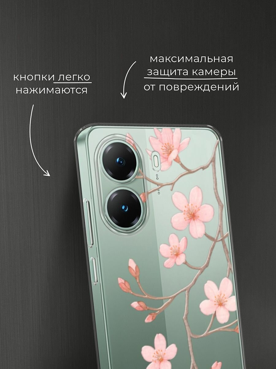 Чехол на Poco X7 Pro / Поко X7 Про с принтом "Веточка распускающейся сакуры 2" — фото 1