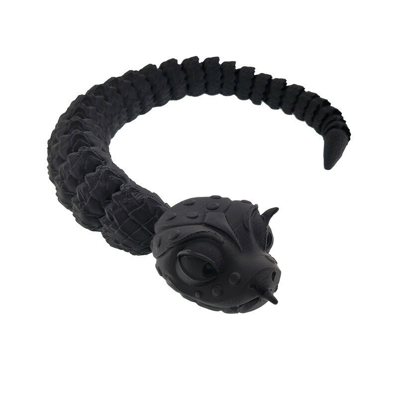 Fun and engaging 3d printed big eyed snake for home decor and creative gifting for all ages black 41cm 1614in