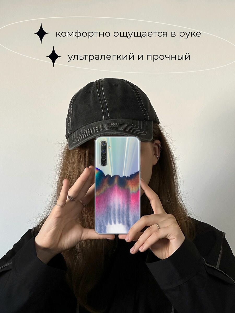 Чехол на Realme 6 / Реалми 6 с принтом Акварельная абстракция, прозрачный — фото 1