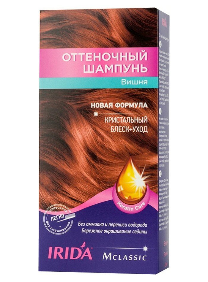 Irida Mclassic Оттеночный шампунь для волос "кристальный блеск + уход" 3х25 мл. (саше) вишня