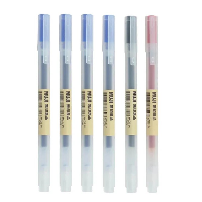 Гелевые ручки MUJI 0.38 мм, набор 6 цветов