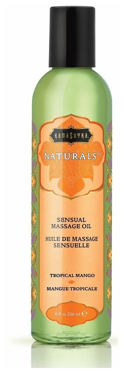 Массажное масло Naturals Tropical Mango с ароматом манго - 236 мл, Kama Sutra,