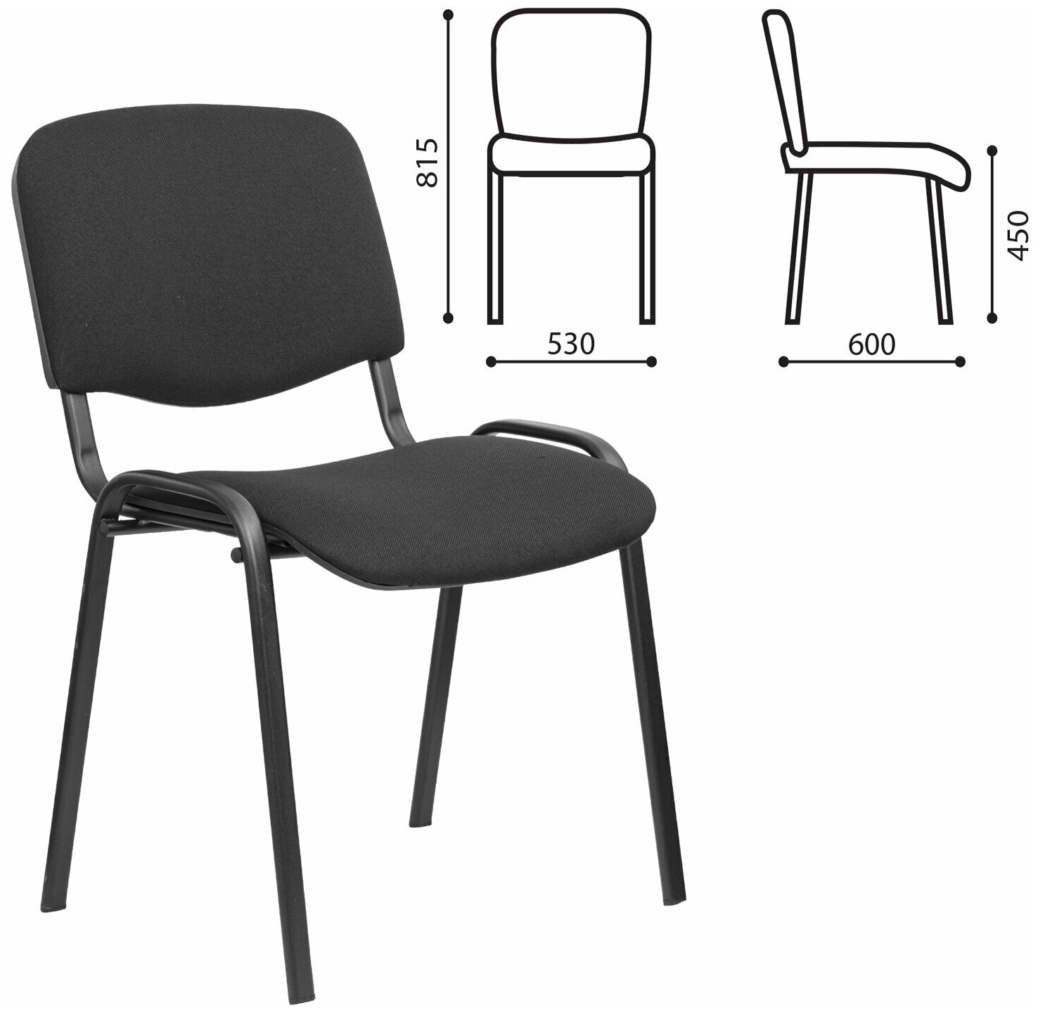 Стул STAFF "Iso Lite CF-008", ткань черная (С-11), 532562