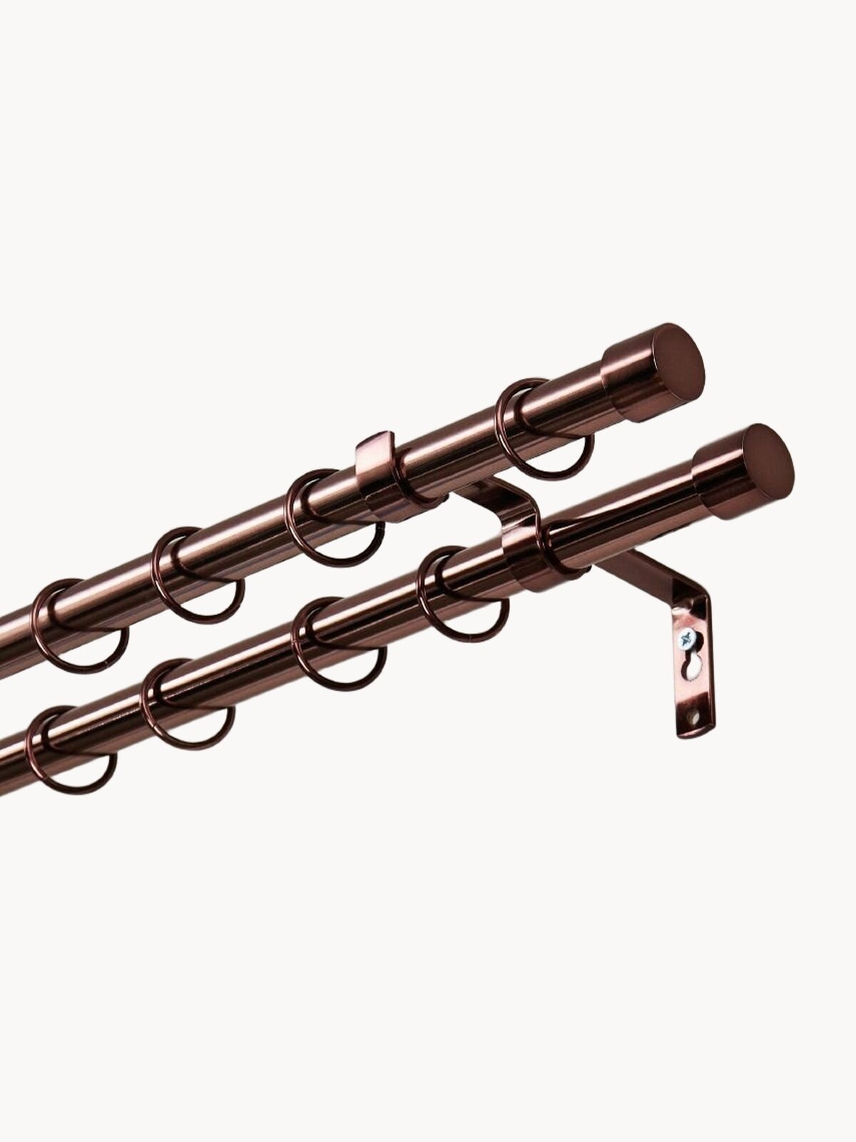 Карниз для штор раздвижной телескопический двухрядный (2 ряда) металлический 160 - 300 см Заглушка коньяк коричневый ARTTEX