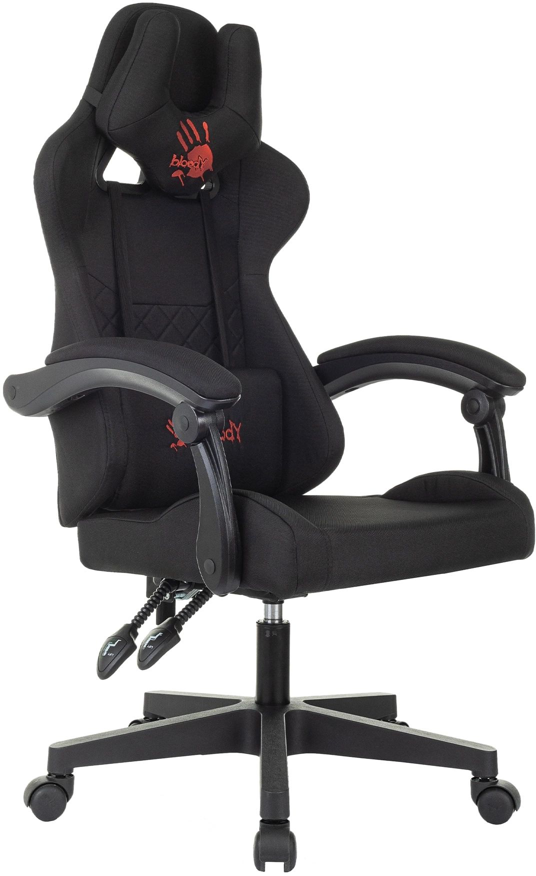 Кресло игровое A4TECH Bloody GC-170, ткань, до 120кг, шарнирные подлокотники, серый