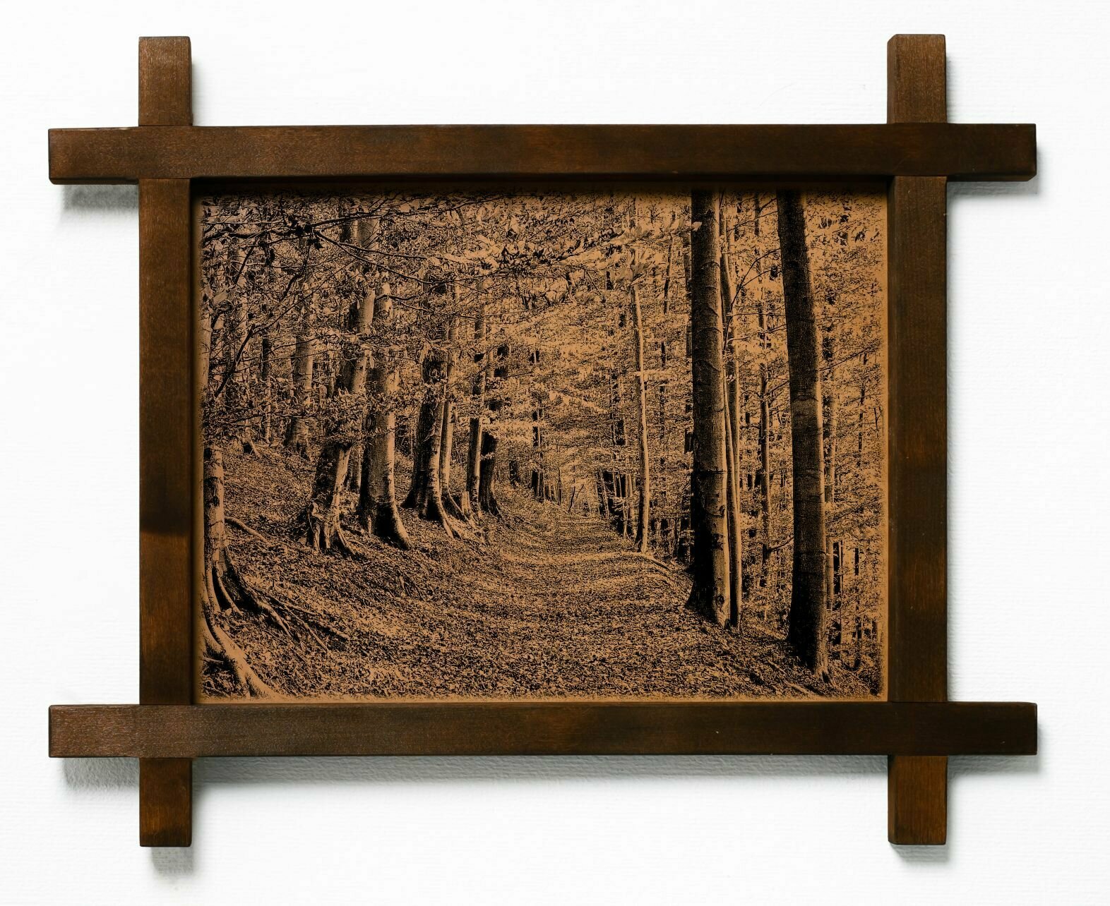 Картина интерьерная из кожи "Лес", BoomGift