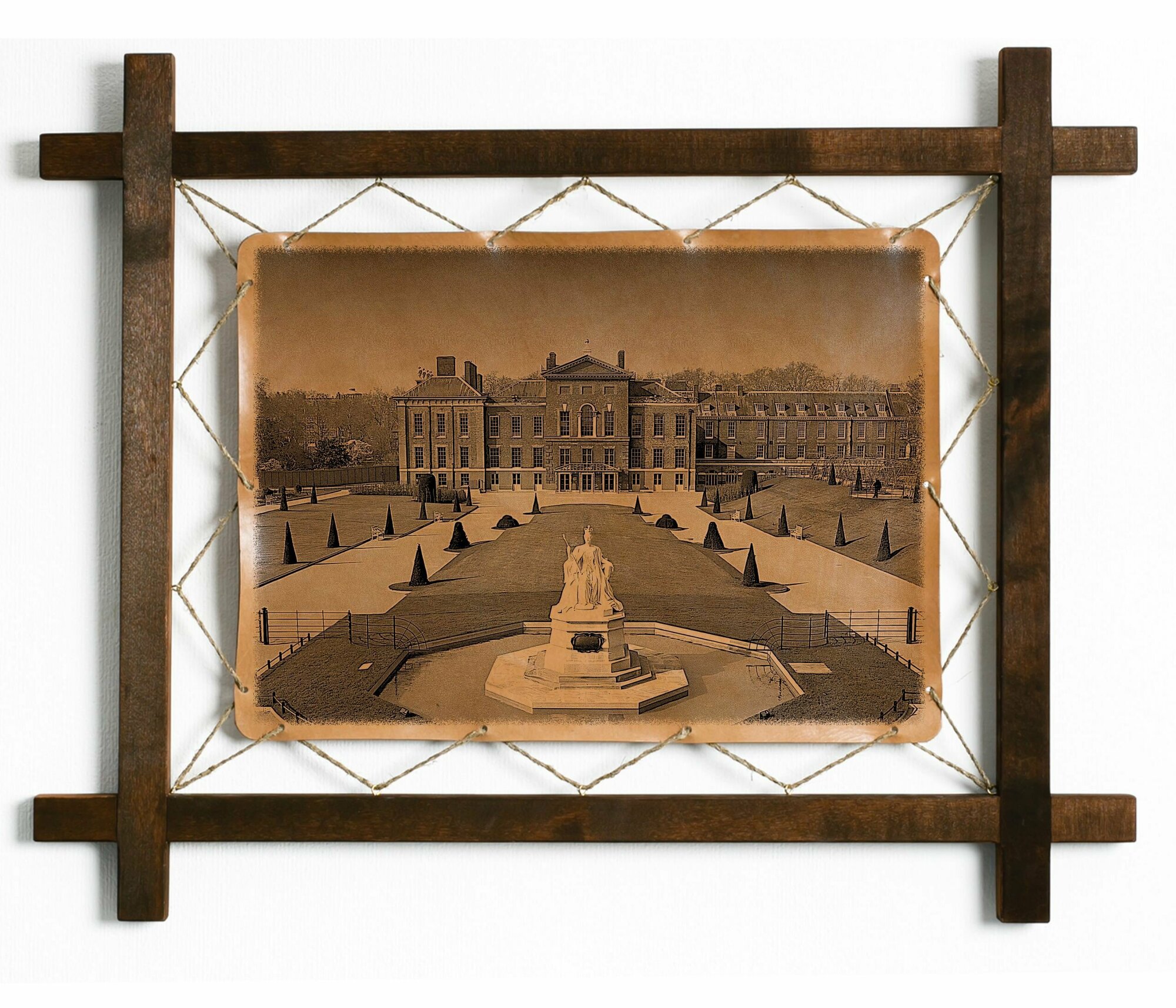 Картина интерьерная из кожи "Кенсингтонский дворец, Англия", BoomGift