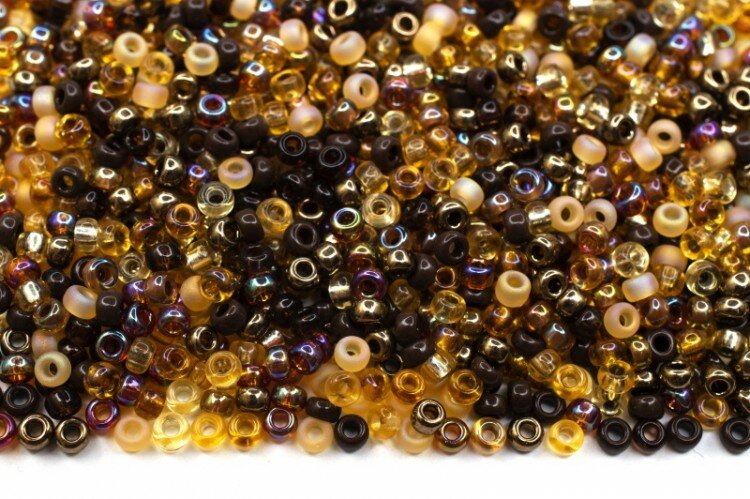Бисер японский MIYUKI круглый 11/0 MIX04 пшеница, микс Wheatberry, 10 грамм