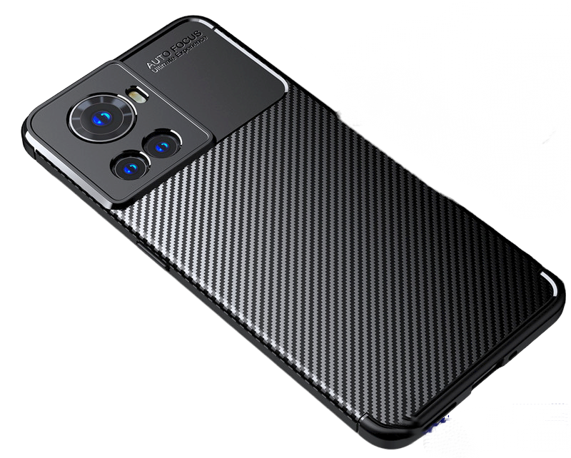 Чехол-бампер MyPads Sotto il Carbonio для OnePlus Ace с матовой отделкой под карбон из силикона черная