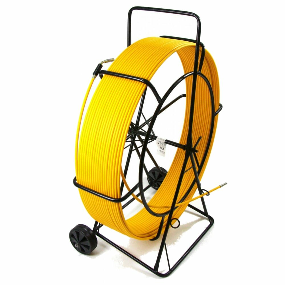Протяжка для кабеля мини OlmiOn УЗК d=11 мм L=50 м на тележке, желтый СП-Т1-11/50