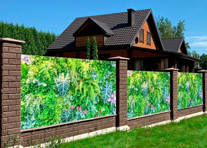 Фотосетка для забора и фасада 2,5 х 1,5 м с люверсами / Листья