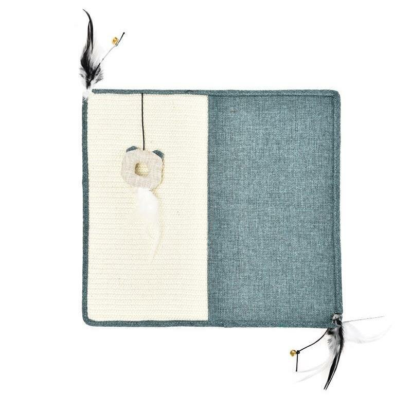 Коврик-когтеточка из сизаля с игрушкой "Инь-янь" , 400*400мм, Triol