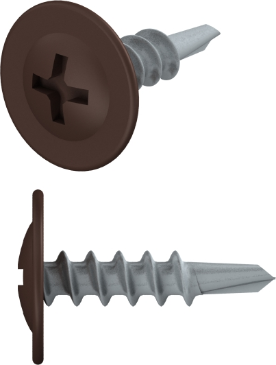 Саморез с прессшайбой 4,2х16 мм цинк со сверлом RAL 8017 STARFIX 50 штук SMZ1-28892-50