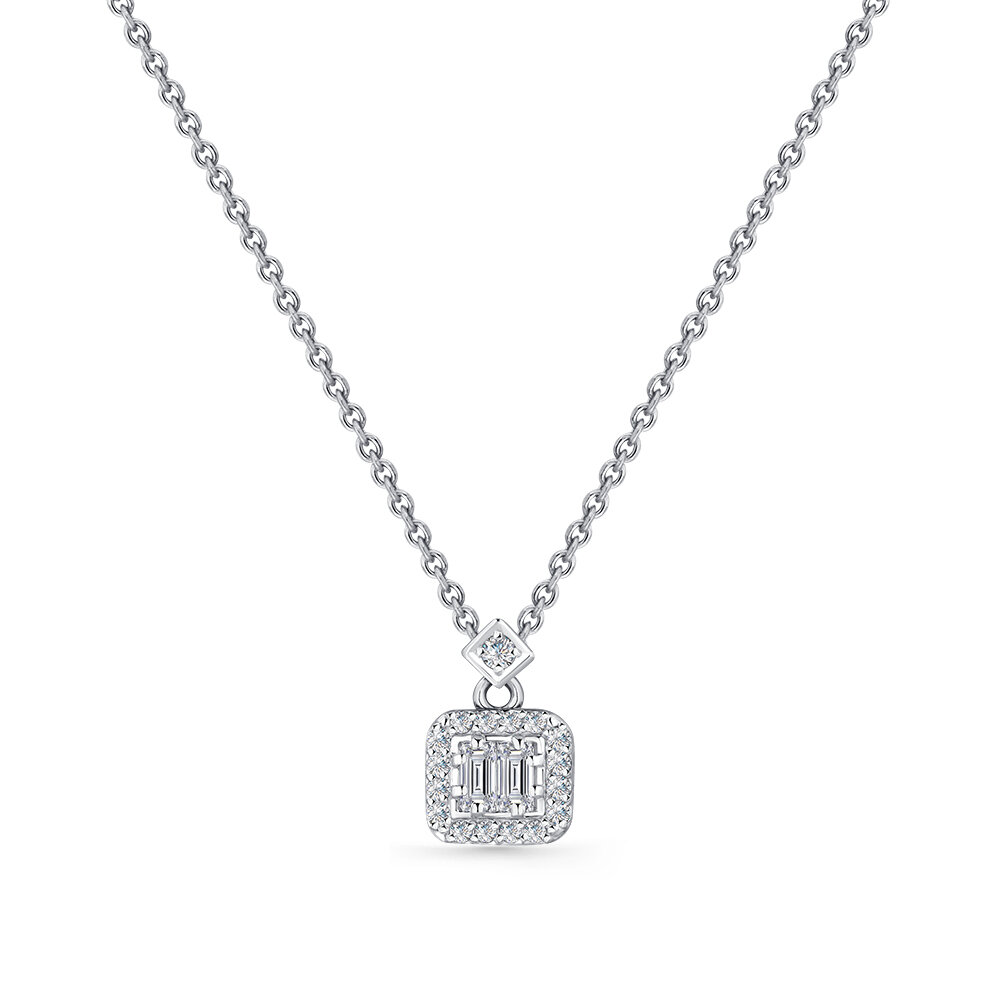 Колье, белое золото, 585 проба, бриллиант