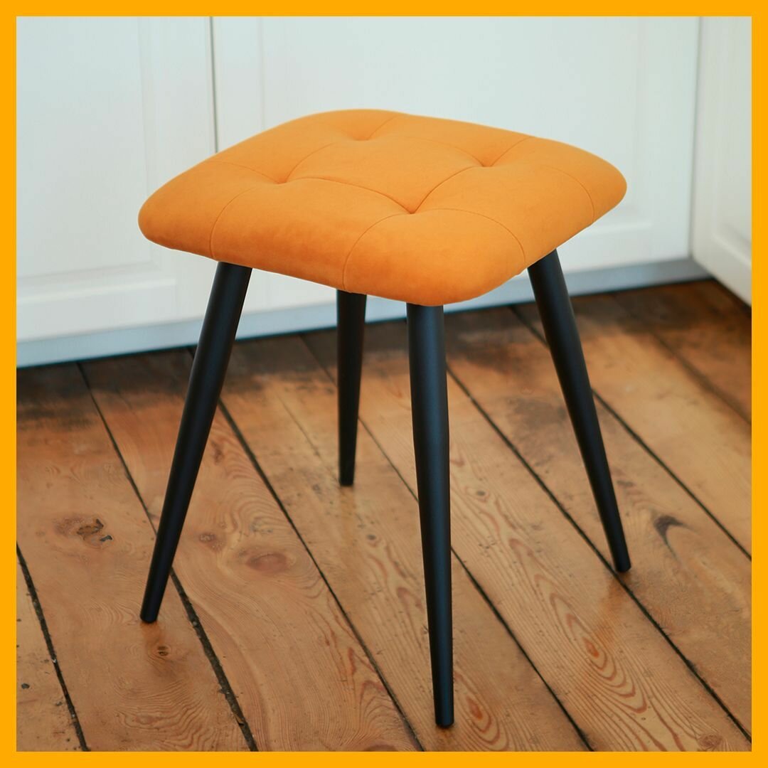 Табурет для кухни ALDERSON мягкий велюр желтый лофт для дома, 1 шт