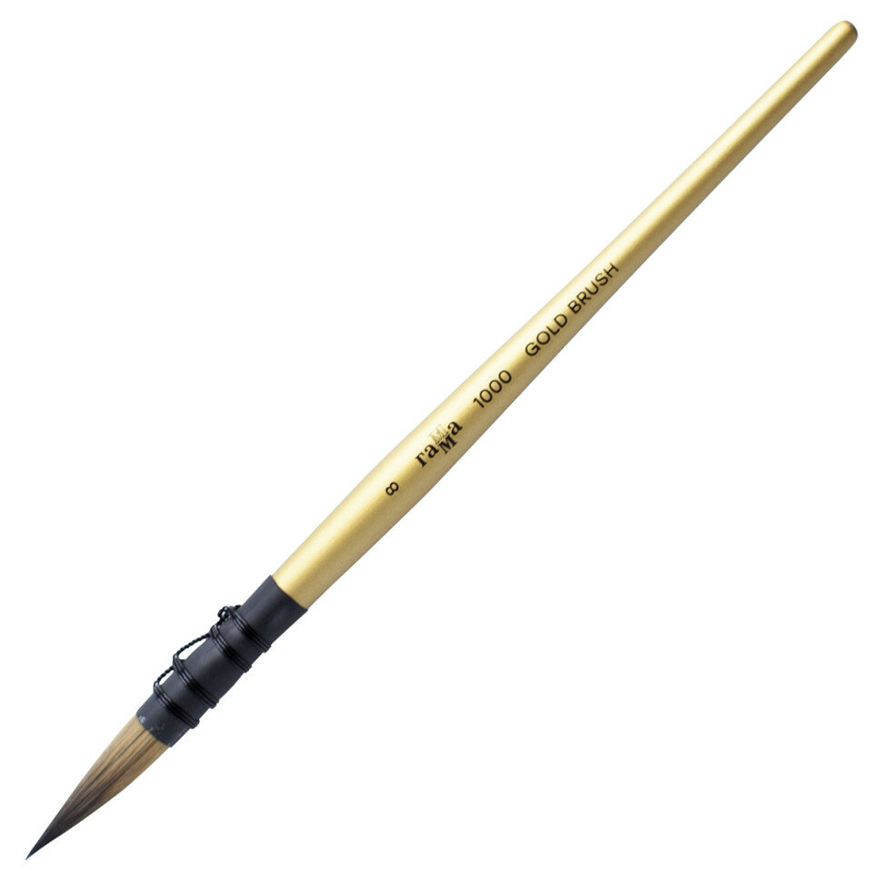 Кисть художественная синтетика Гамма "GOLD BRUSH", круглая №8, французское крепление, короткая ручка, 366869