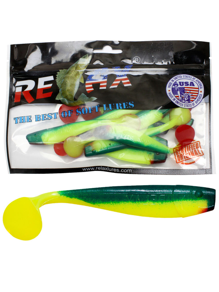 Силиконовая приманка для рыбалки Relax Kingshad 4" 10cm 8.9g цвет S059 10шт
